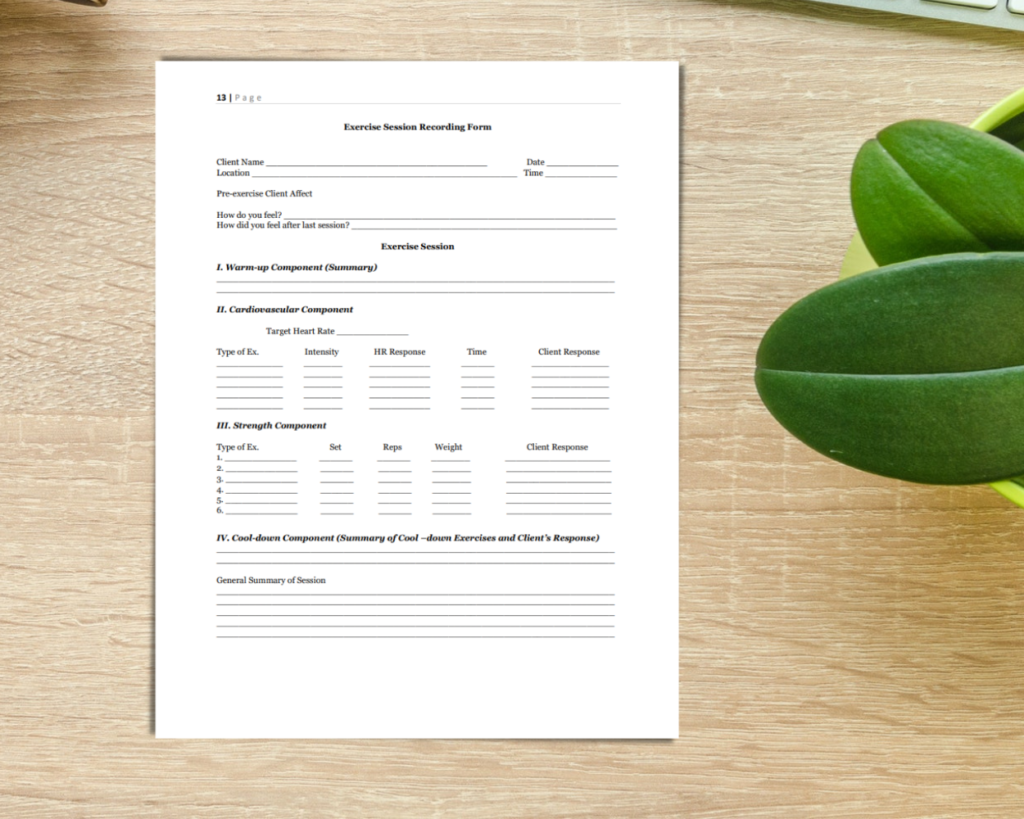 Personal Trainer Client Forms – TaZiyah Designs